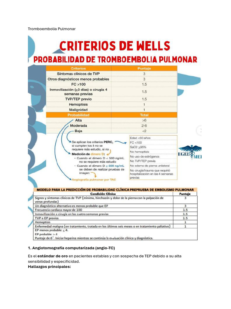 TVP y TEP | PDF | Medicina CLINICA | Especialidades Medicas