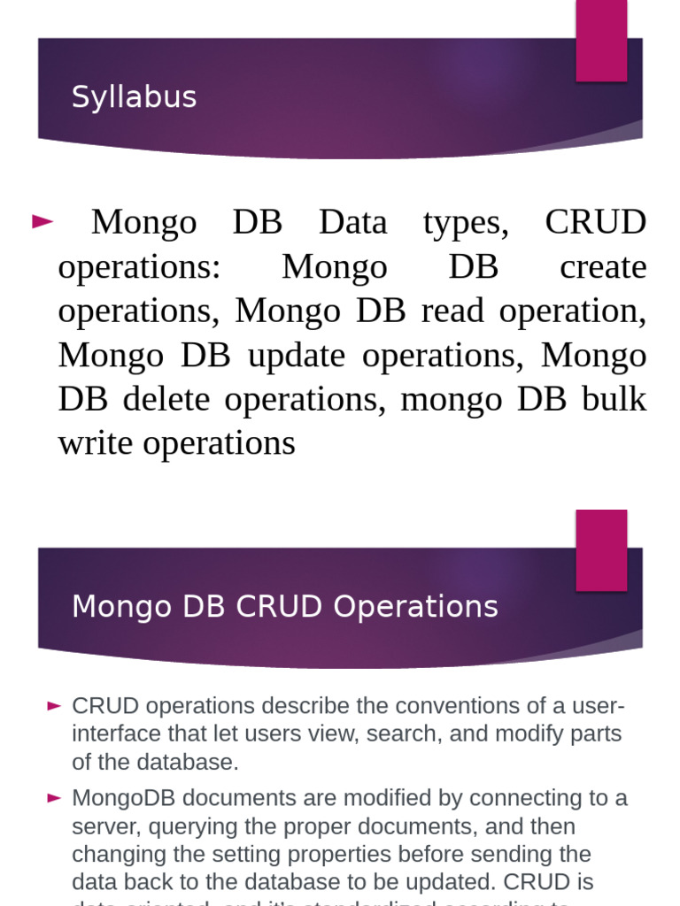 Unit 2 Part 2 | PDF | Databases | Mongo Db