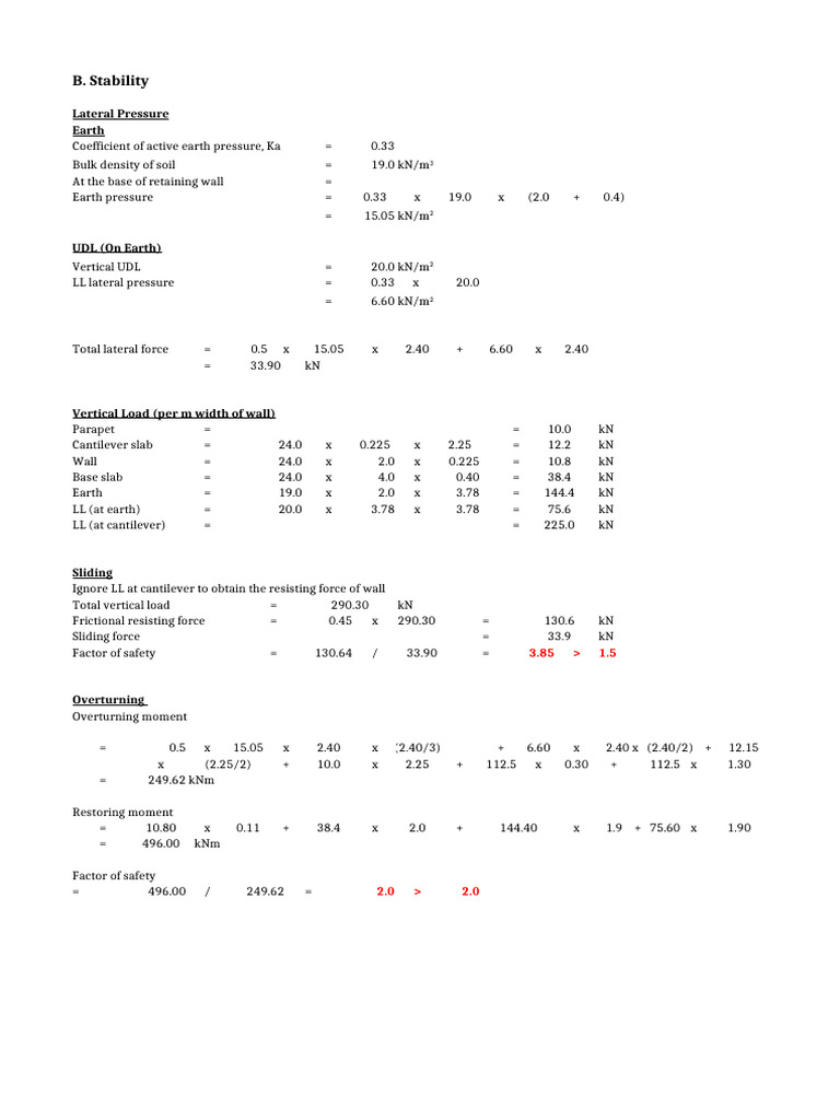 Report Retaining wall | PDF | Structural Engineering | Building Engineering