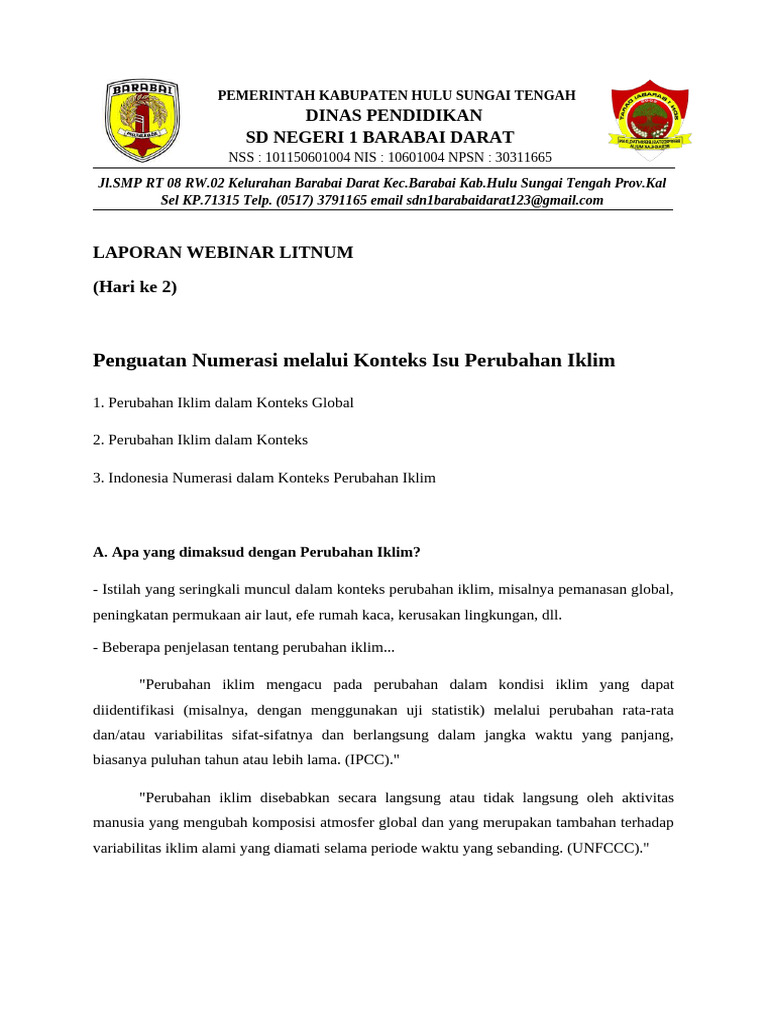 Laporan Webinar Litnum Kombel Part 2 | PDF