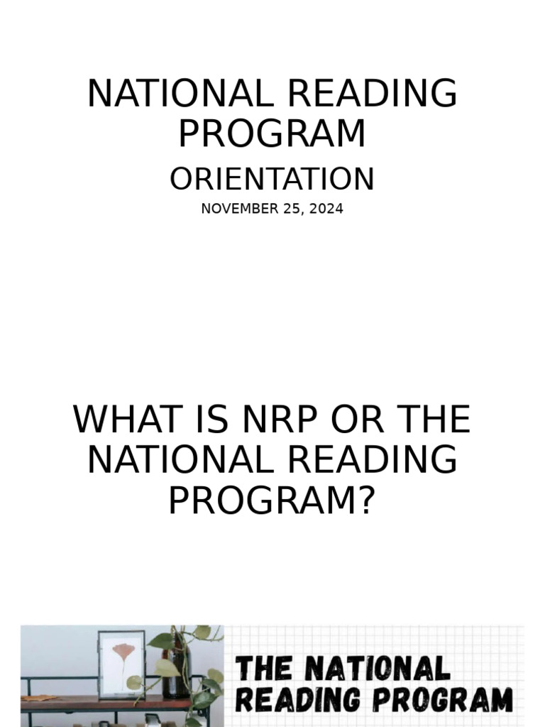 National Reading Program | PDF | Literacy | Communication