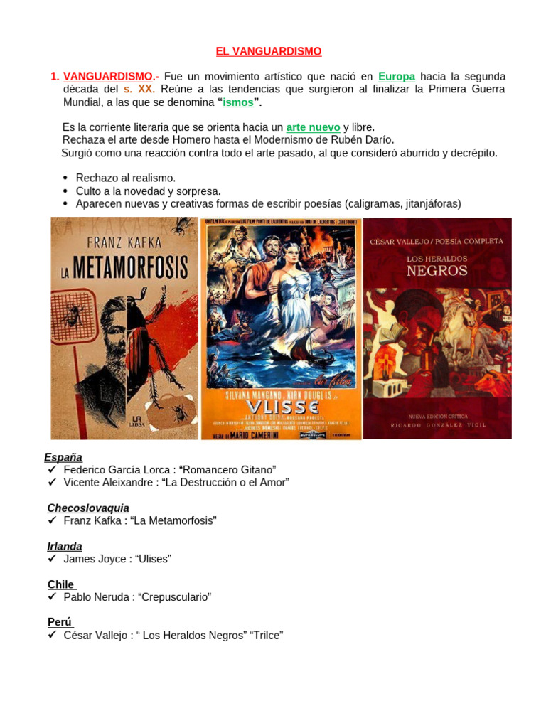 Corrientes Literarias 2 | PDF | Vanguardia | Las artes