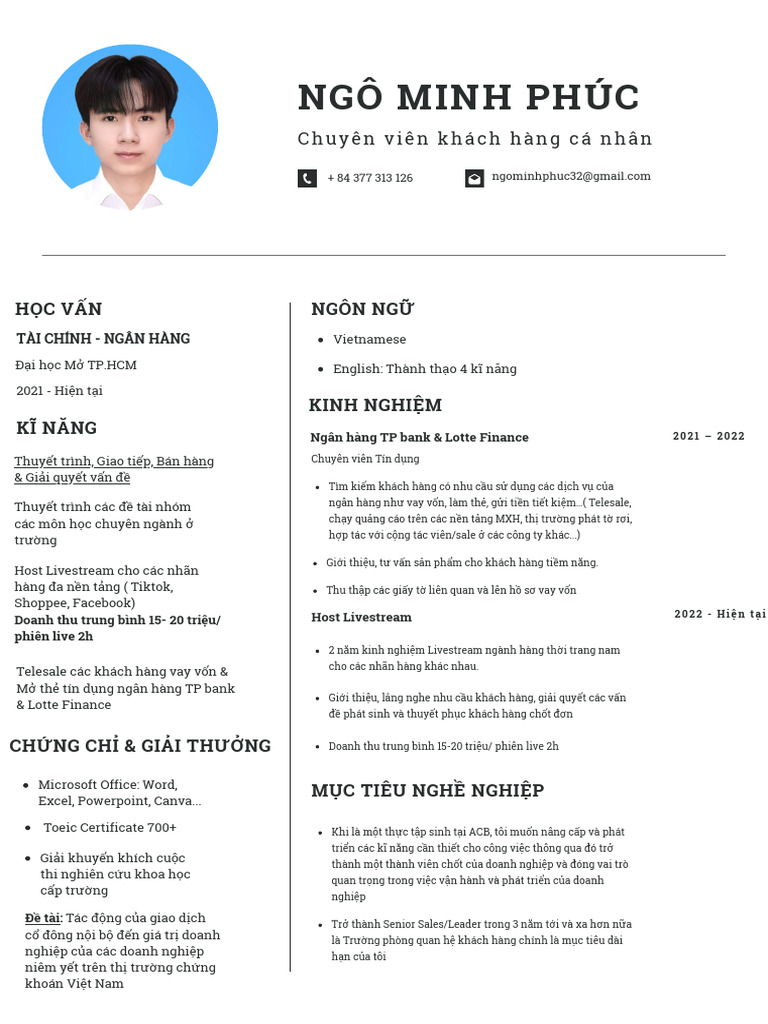 CV - Ngo Minh Phuc | PDF