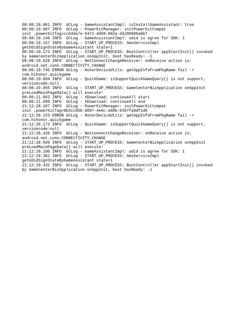Game Assistant Initialization Log | PDF