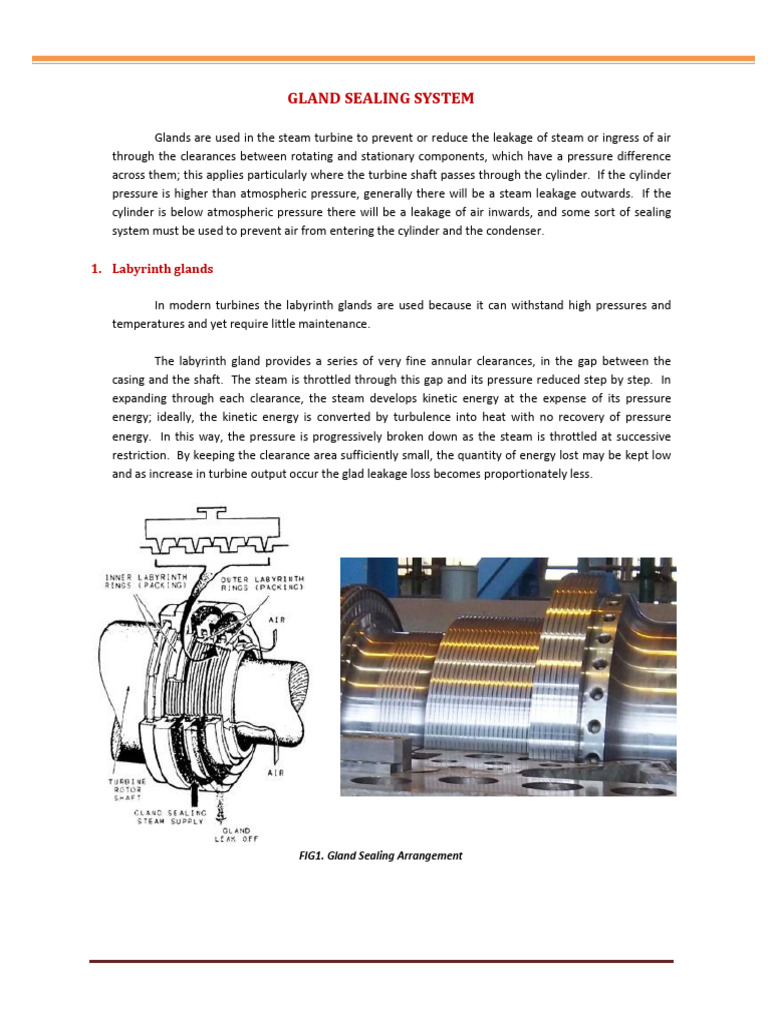 Steam Turbine Gland Sealing Systems | PDF | Turbine | Pressure