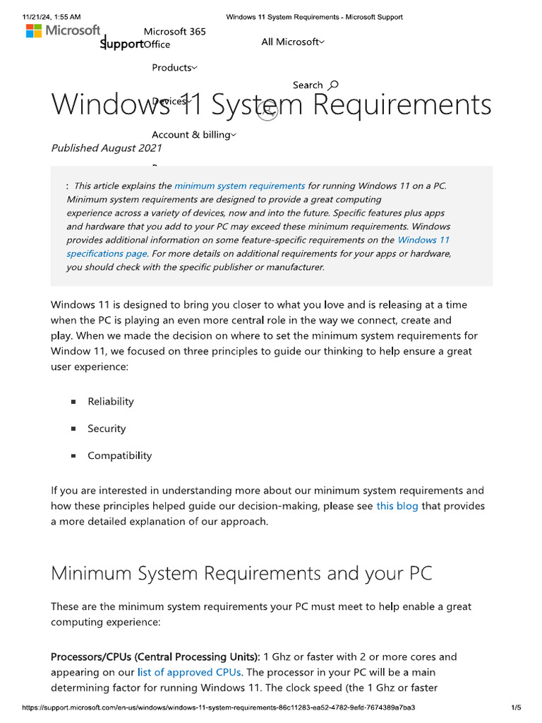 Windows 11 Requirements | PDF