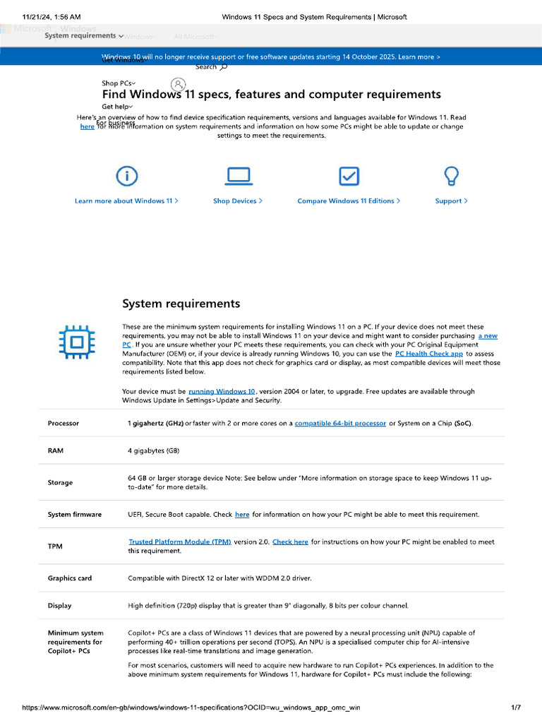 Windows 11 Specs and Features | PDF
