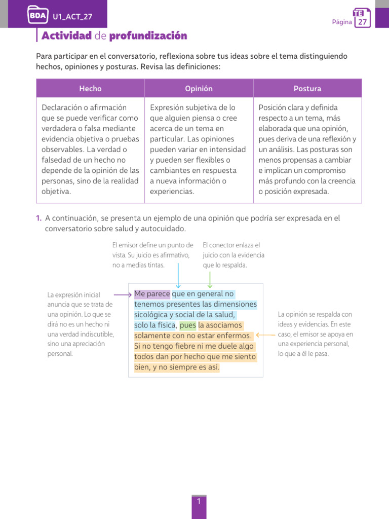 U1 Act 27 | PDF | Evidencia | Verdad