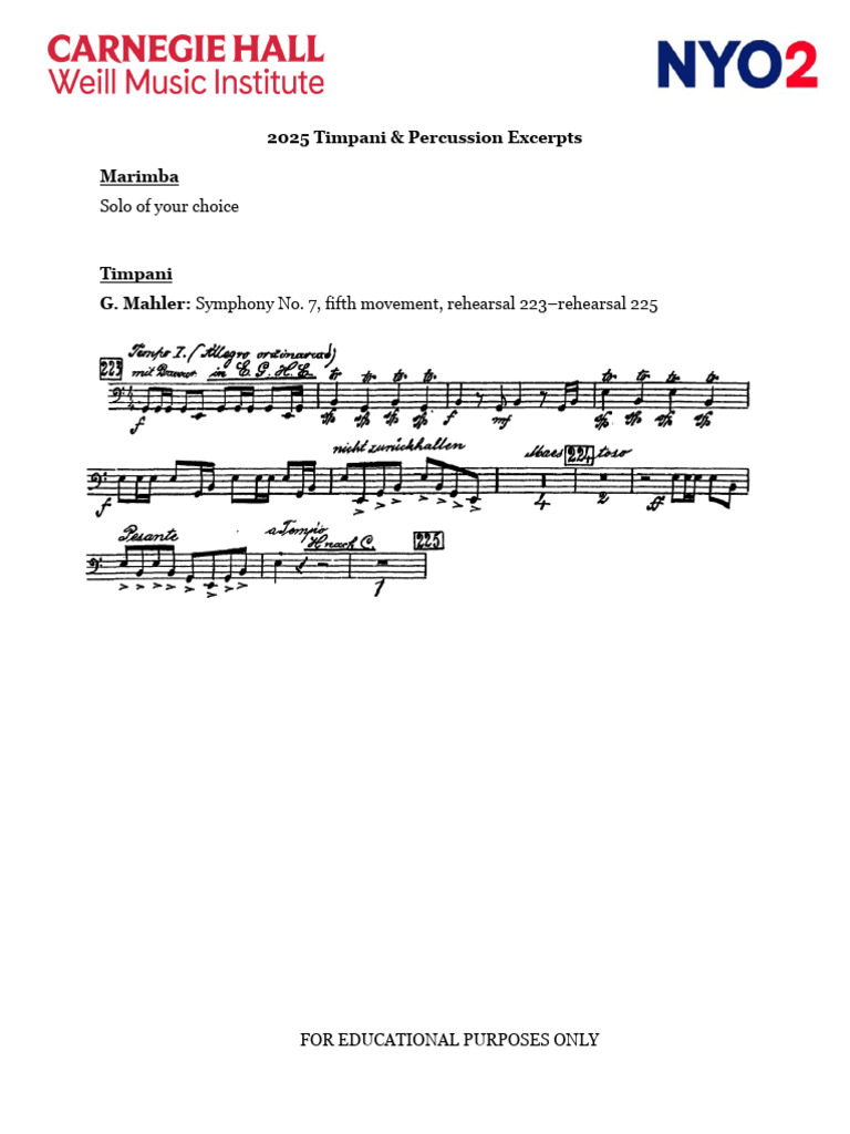Timpani and Percussion Excerpts | PDF