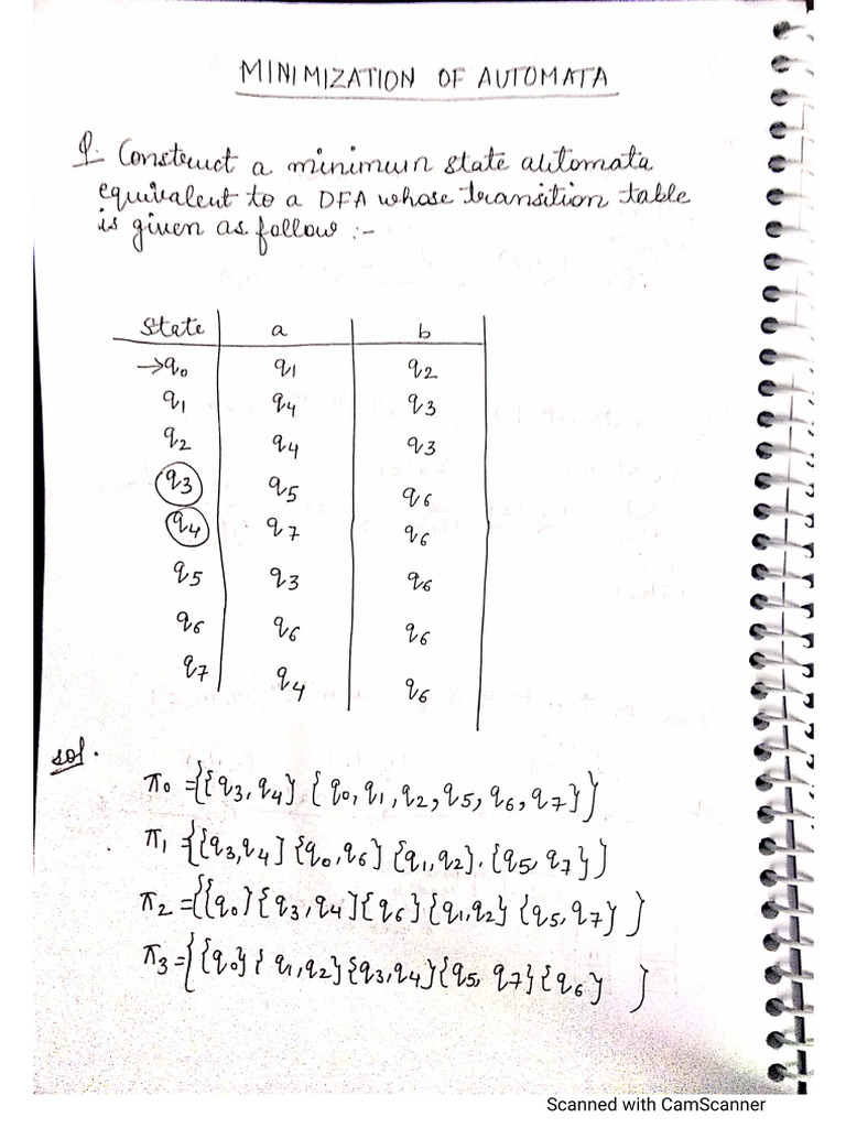 Minimization of Automata | PDF