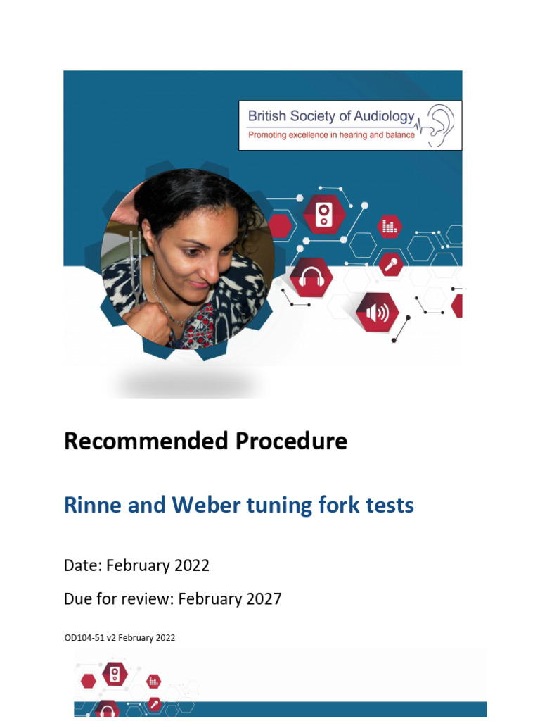 OD104 51 BSA Recommended Procedure Rinne Weber Tuning Fork Tests ...
