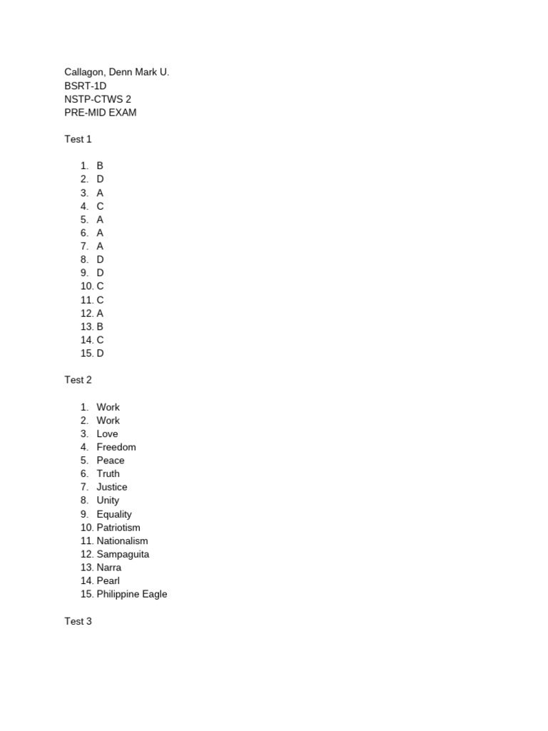 Callagon Pre-Mid Exam | PDF