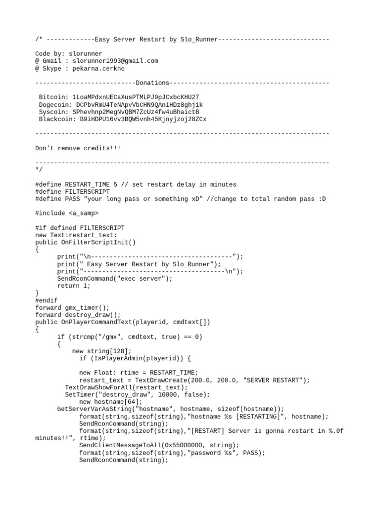 Easy Server Restart by Slo - Runner | PDF