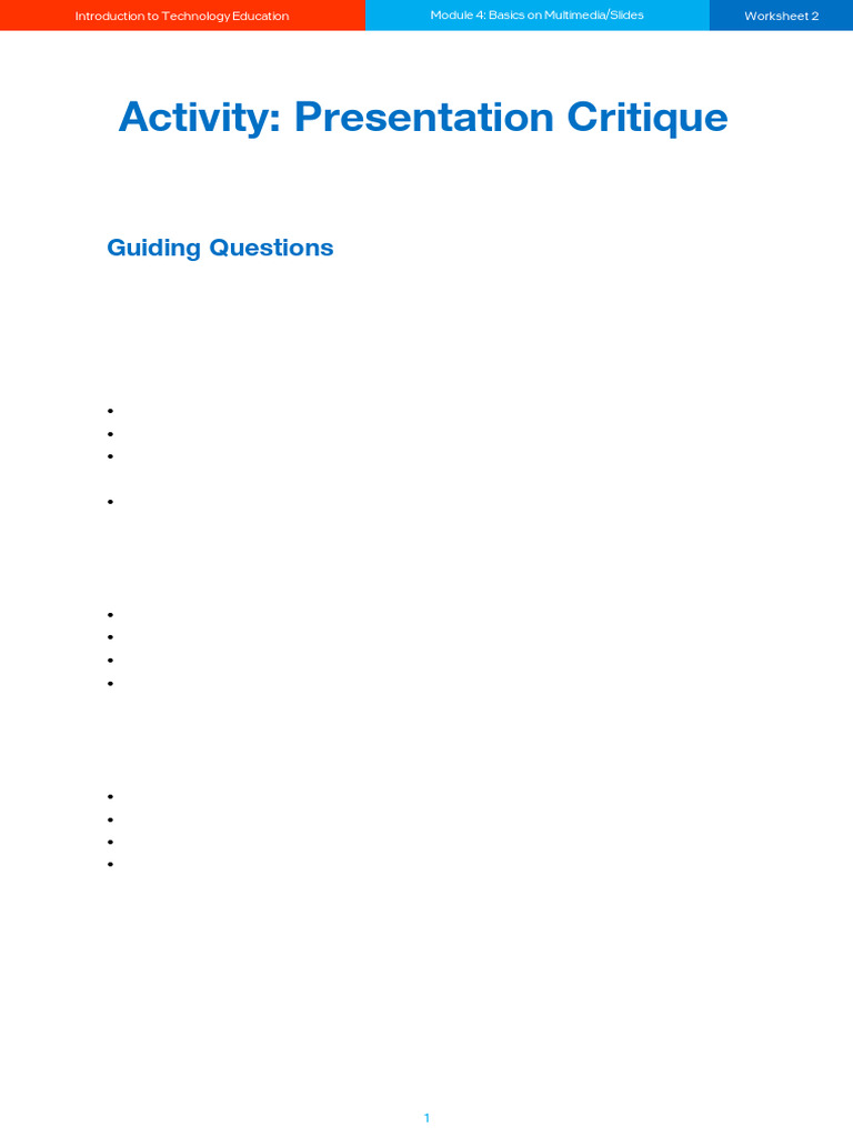 Module 4 - Worksheet 2 - Guiding Questions | PDF
