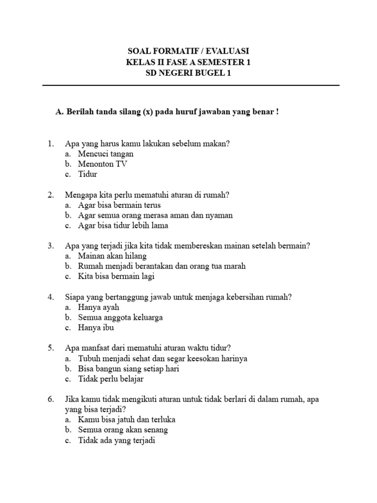 Soal Formatif | PDF