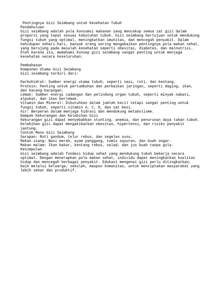 Dampak Kekurangan Dan Kelebihan Giz | PDF