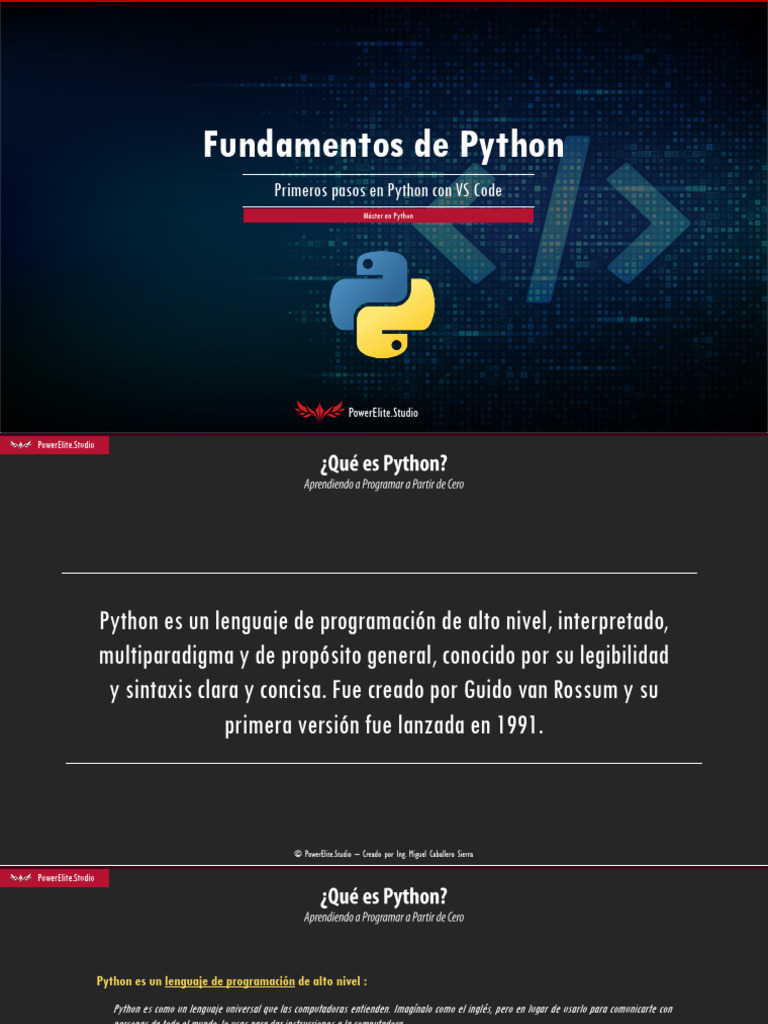 M Dulo 1 - Primeros Pasos en Python y VS Code | PDF | Python (lenguaje de programación ...
