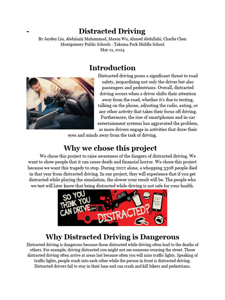 Why Distracted Driving Is Unsafe | PDF | Driving | Traffic