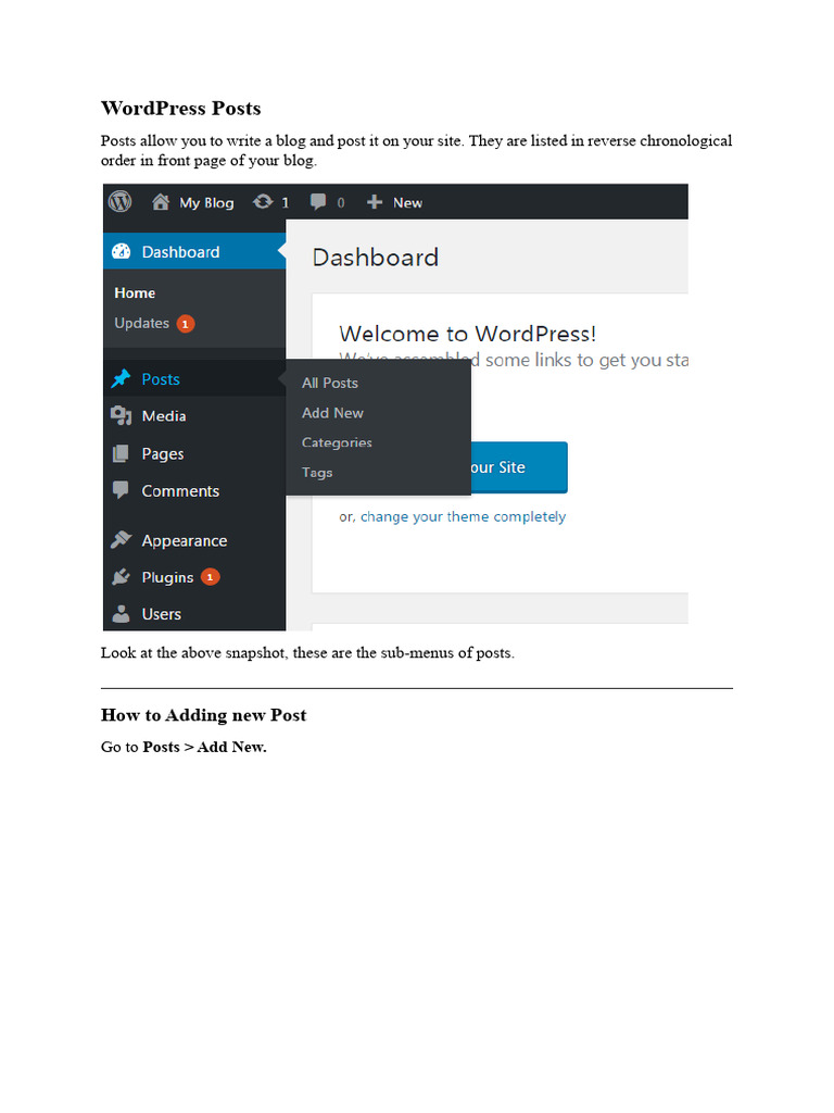How to Create and Manage WordPress Posts | PDF | World Wide Web ...