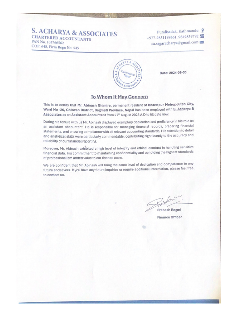 S. Acharya & Associates | PDF