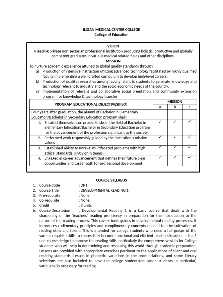 DR1 Developmental Reading | PDF | Behavior Modification | Education Theory