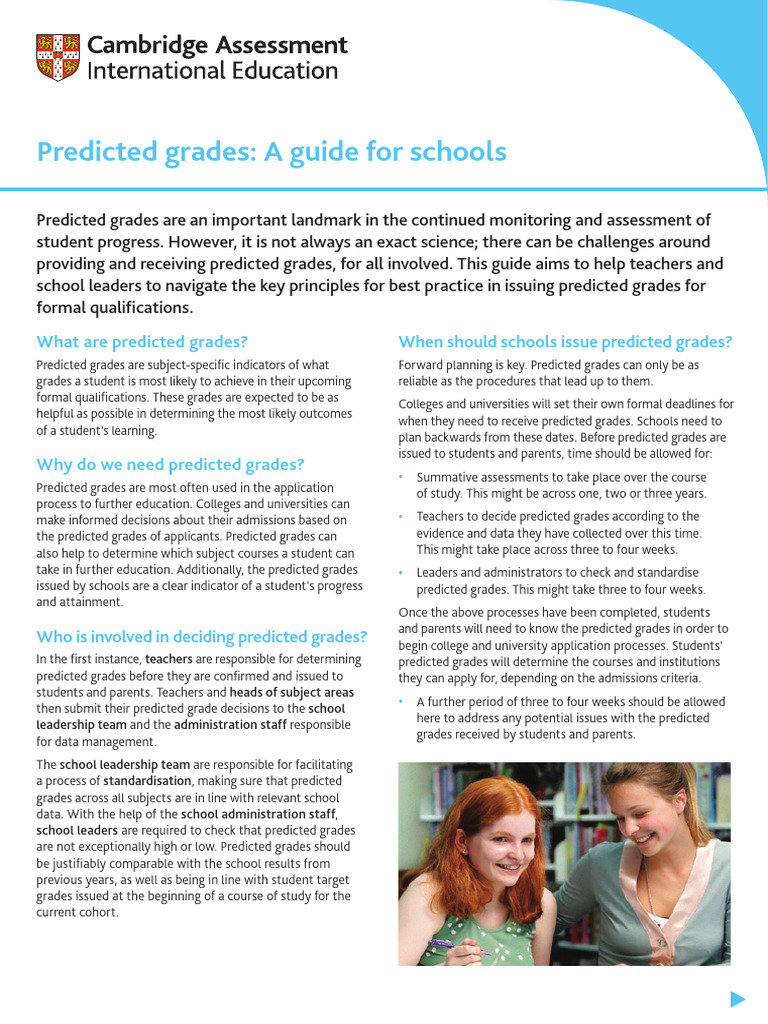 Guide to Predicted Grades for Schools | PDF | Educational Assessment ...
