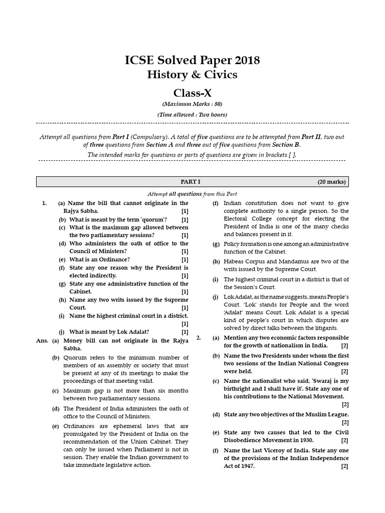SOlved Paper 2018 | PDF | British Raj | Government Of India