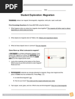 Student Exploration: Magnetism (Find Gizmo Icon On Eclass) | PDF ...