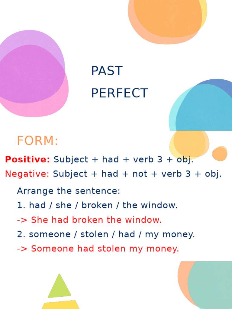 1. Past Perfect | PDF