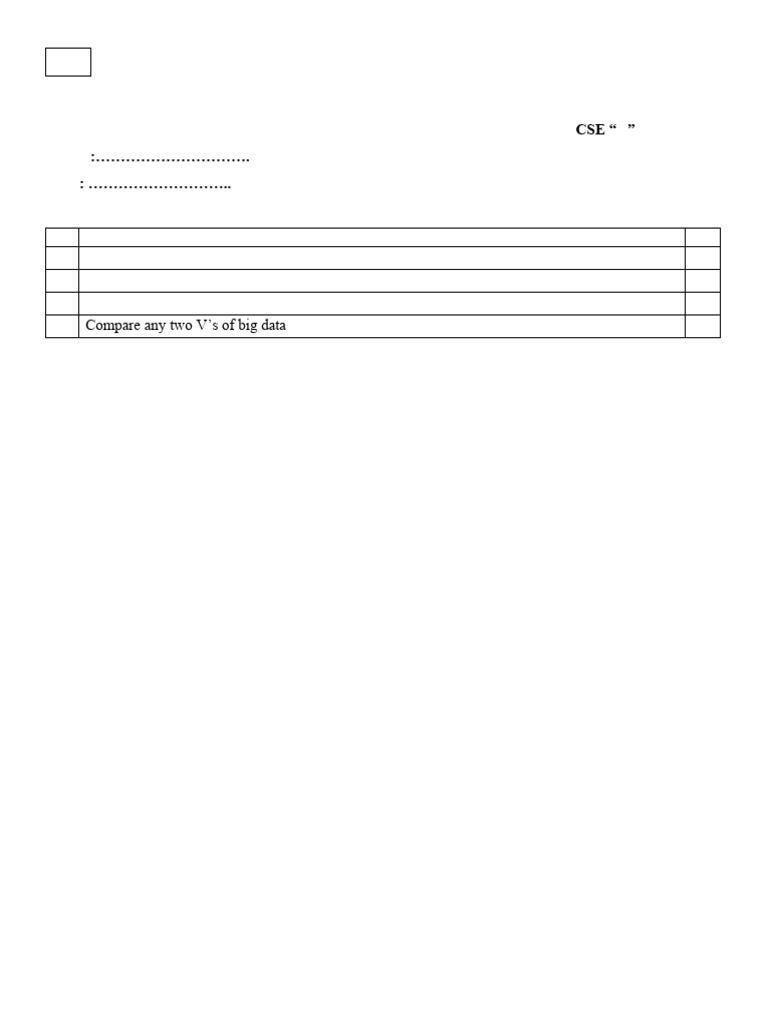 Big Data Quiz for CSE Students | PDF