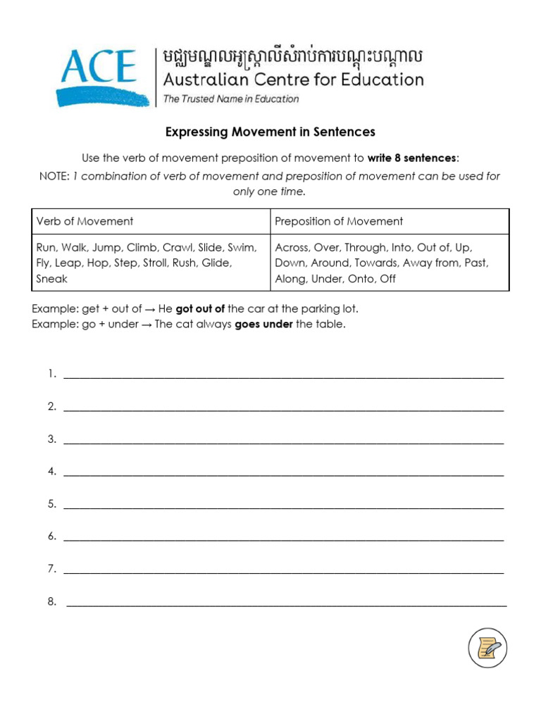 GEP6 - Unit11A - Expressing Movement in Sentences | PDF