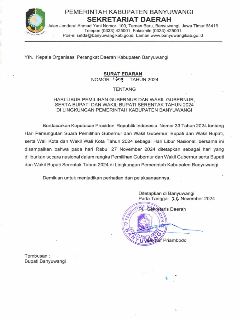 Libur Nasional Pilkada 2024 | PDF