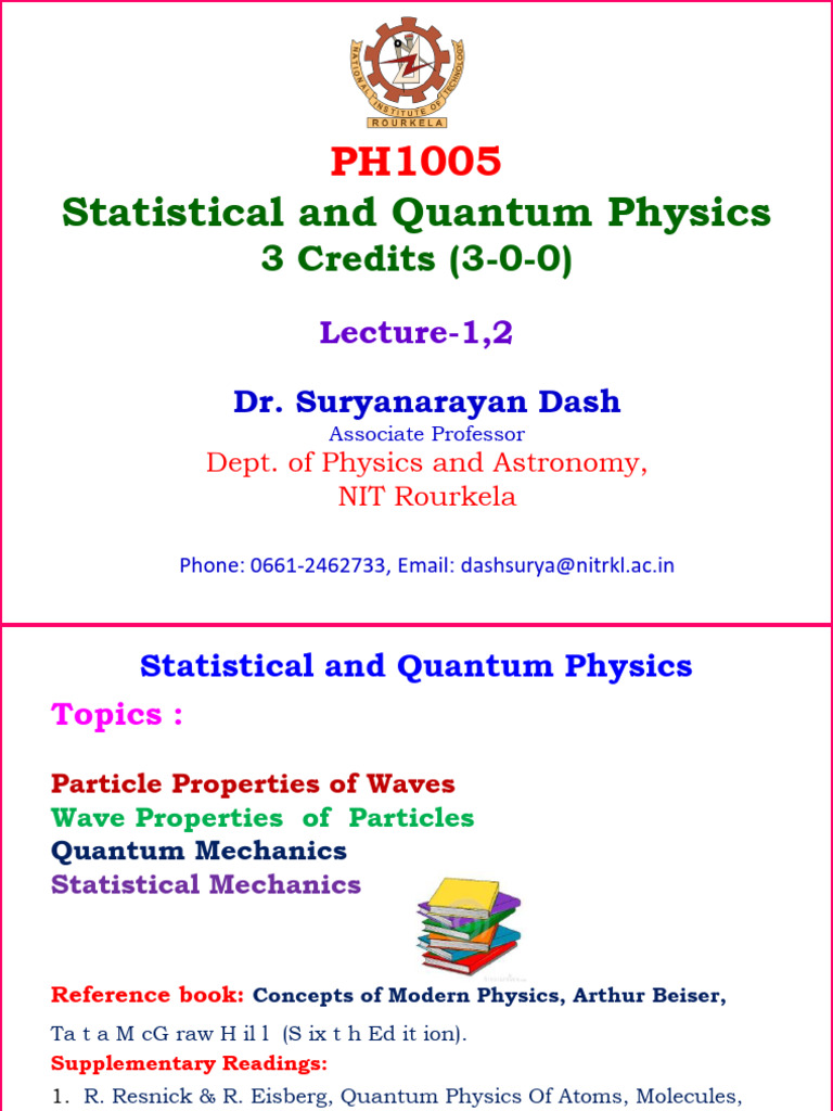 Quantum and Statistical Physics Overview | PDF | Waves ...