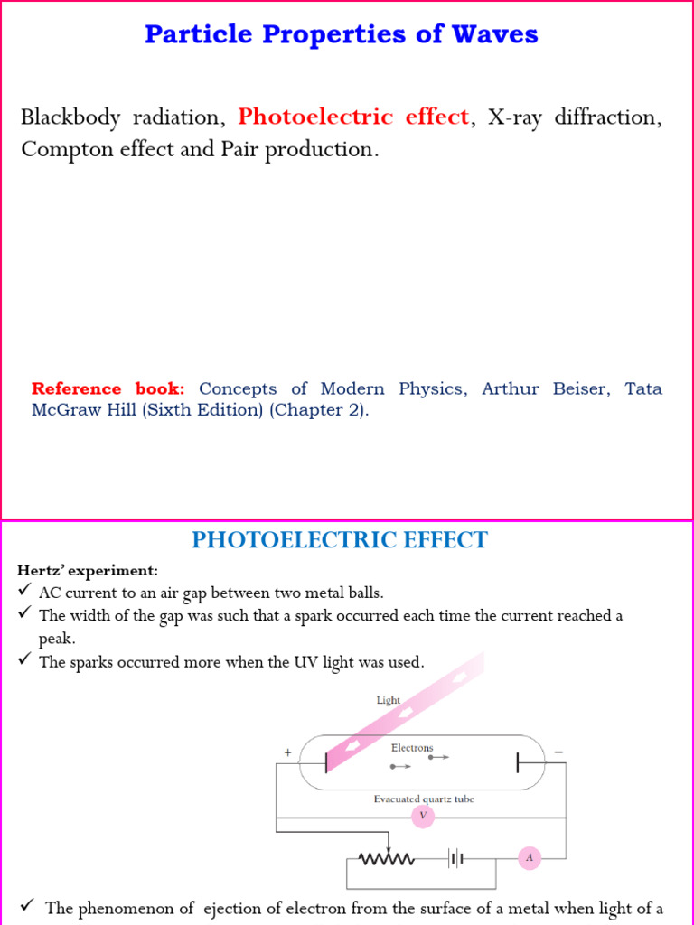 Particle Properties of Waves: Photoelectric Effect | PDF | Photoelectric Effect | Light