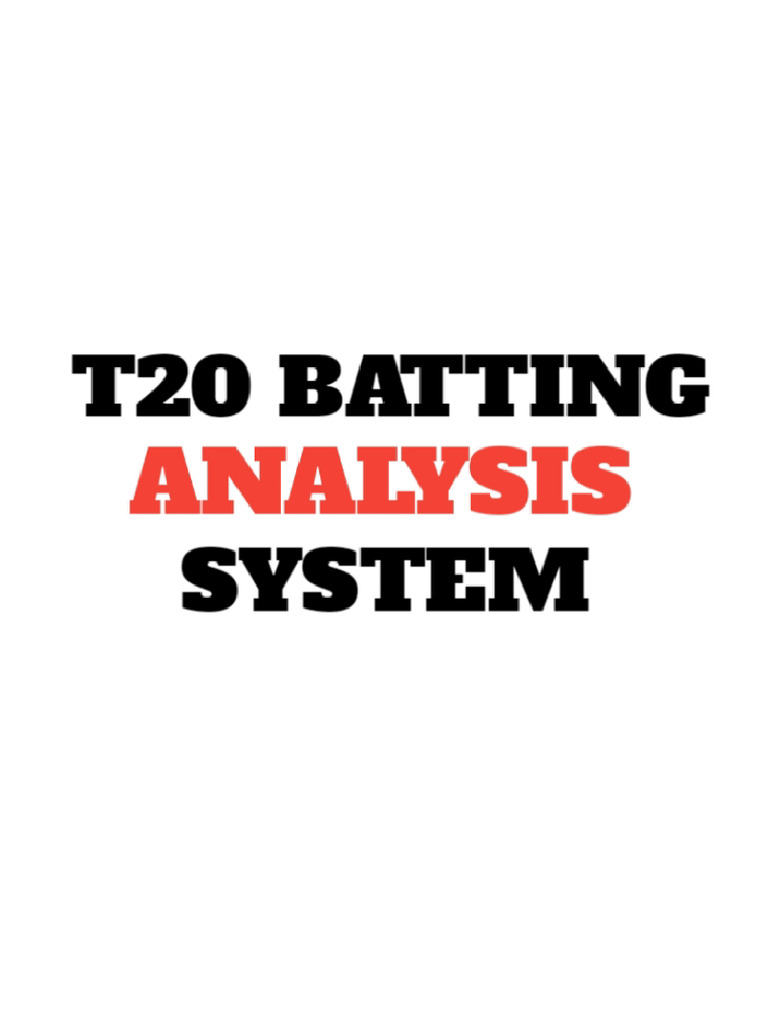 T20 Cricket Data Analysis Tool | PDF | Computer Hardware | Software
