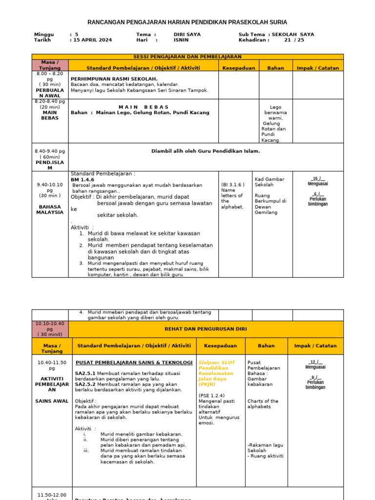 RPH Minggu 6 Isnin 2024 | PDF