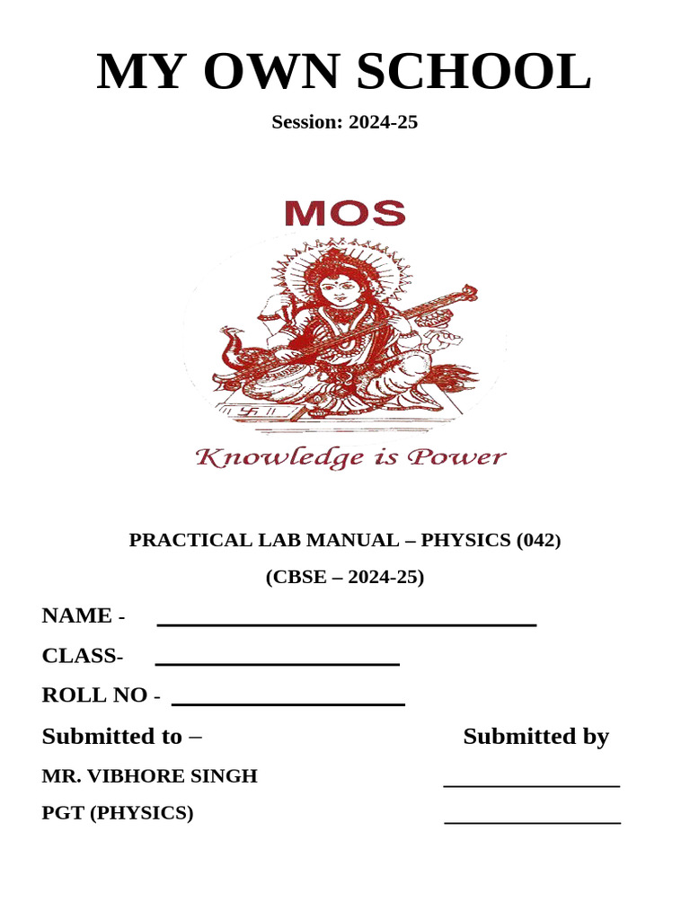 MY OWN SCHOOL Physics (1) - 1 | PDF