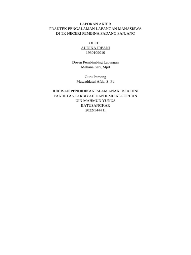 Laporan Akhir PPL | PDF