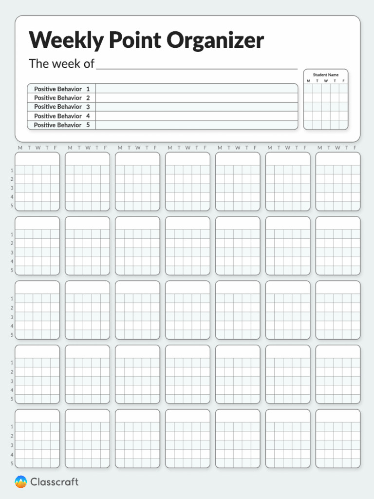 Weekly Point Organizer | PDF