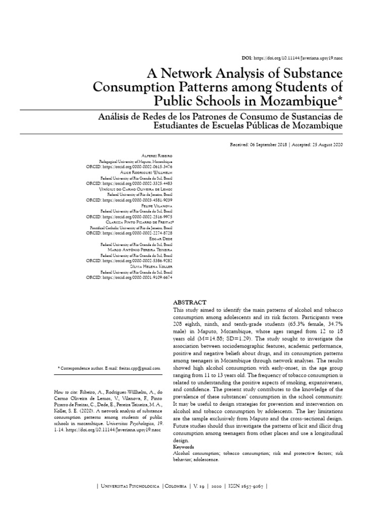 A Network Analysis of Substance Consumption Patterns Among Students of ...