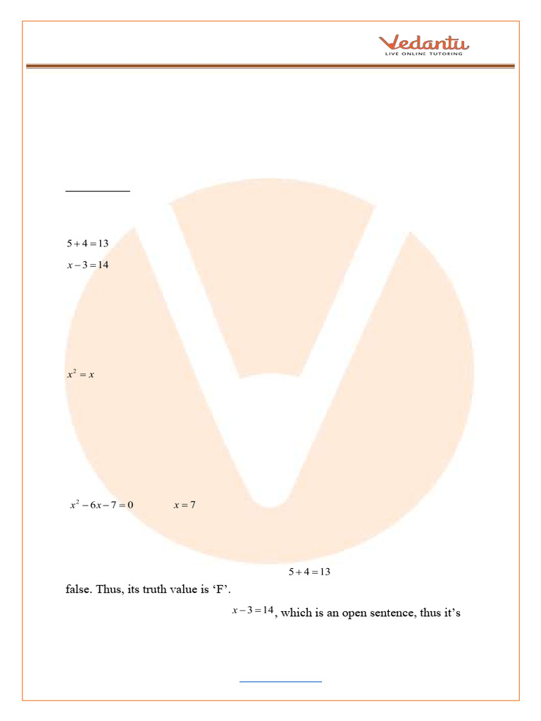 Msbshse Solutions Class 12 Maths Chapter 1 Mathematical Logic | PDF | Numbers | Truth