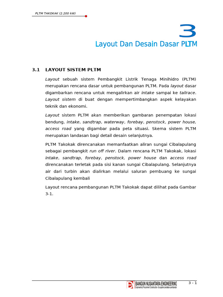 Laporan Studi Potensi PLTM Takokak 1 | PDF
