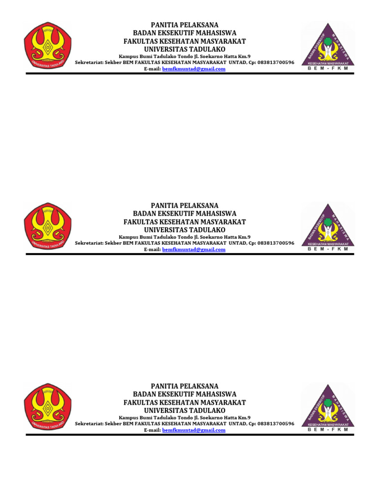 KOP - AMPLOP - BEM Panitia Pelaksana Inagurasi 2024 | PDF