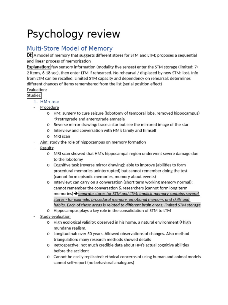 COG ULTIMATE REVIEW DOC - Full | PDF | Long Term Memory | Memory