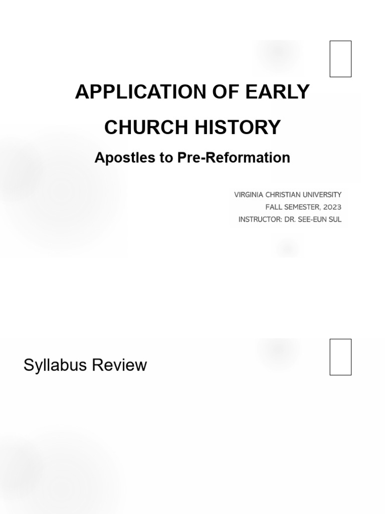 Early Church History Overview | PDF | Christian Church | Biblical Canon
