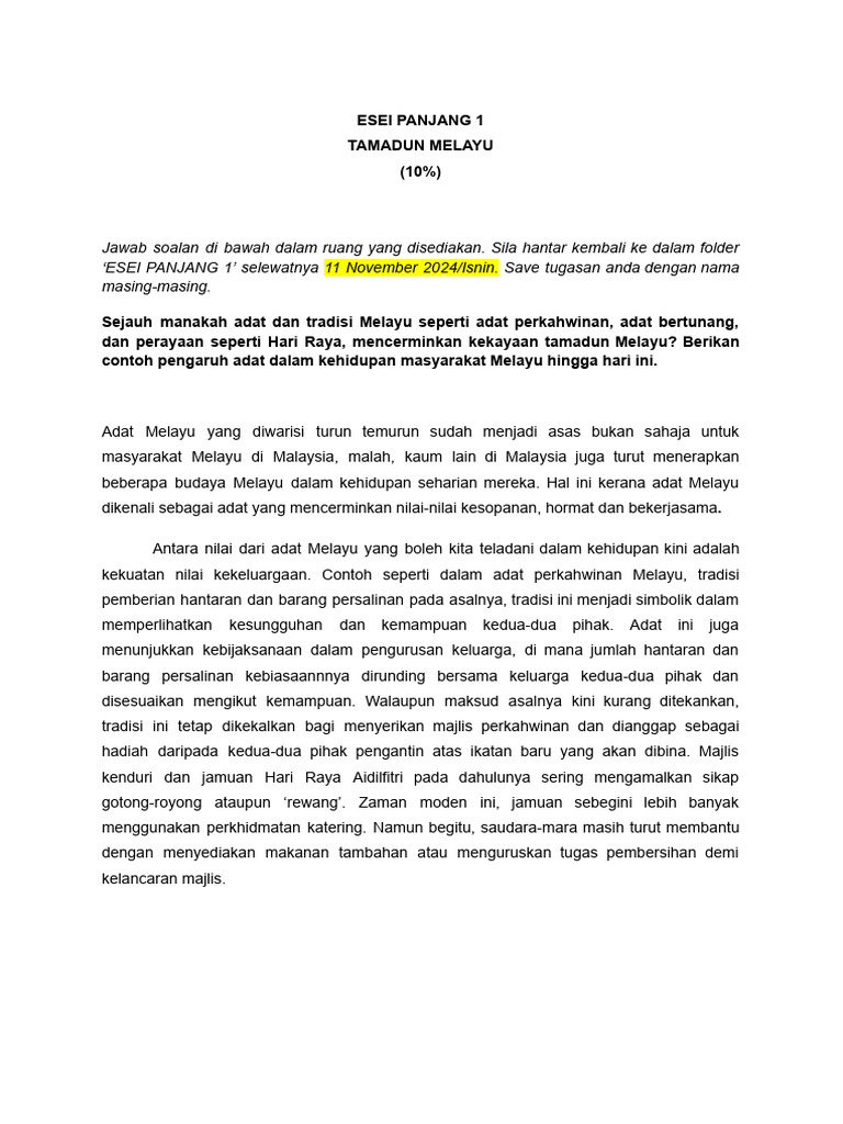 Esei Tamadun Melayu (TITAS) | PDF Esei Tamadun Melayu (TITAS) | PDF