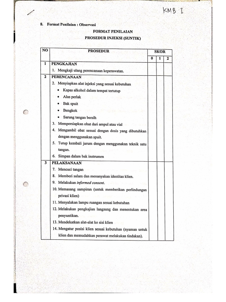 Sop Injeksi Baru | PDF