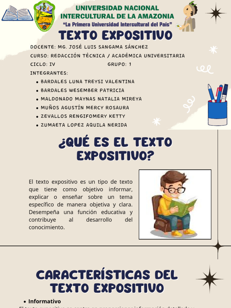 Características del Texto Expositivo | PDF | Ensayos | Comunicación humana