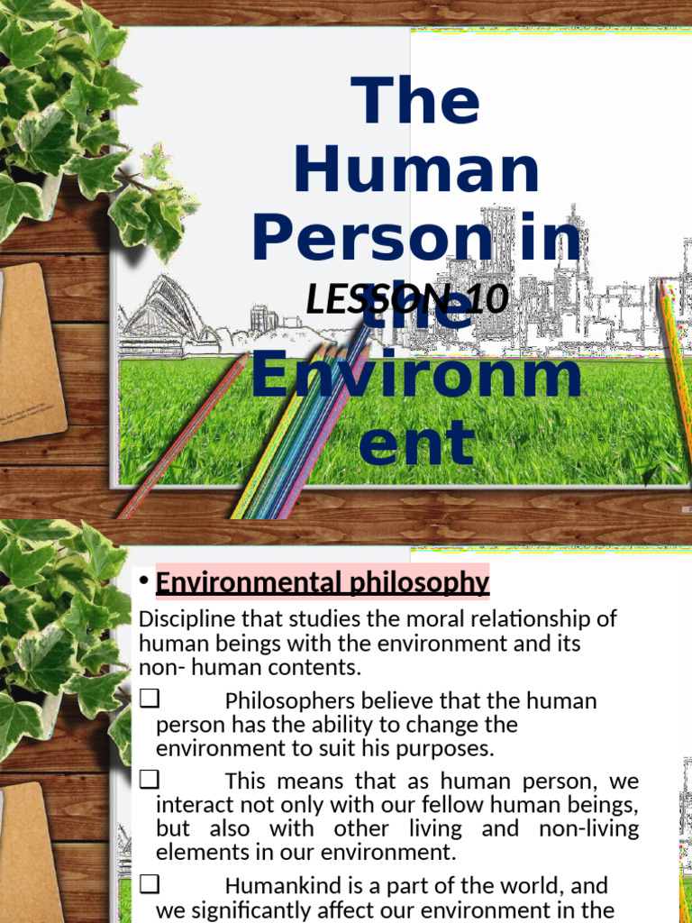 Lesson 10 The Human Person in The Environment Hand Outs 1 | PDF ...