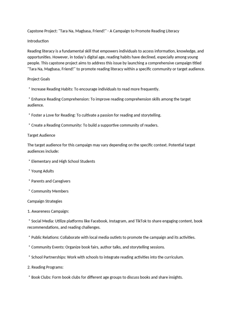 Capstone | PDF | Literacy | Reading Comprehension